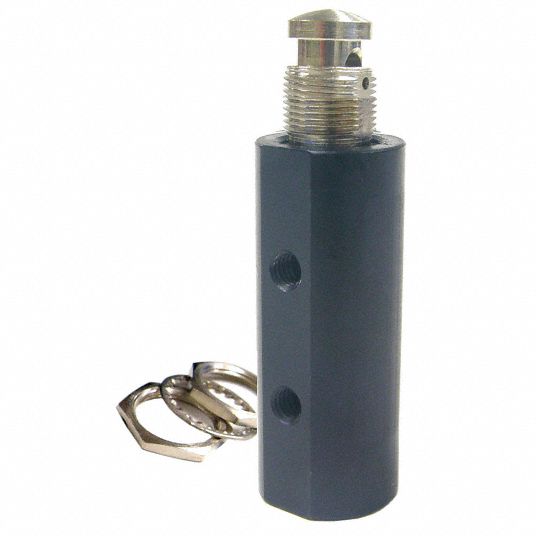 PNEUMADYNE INC, Five-Way / Two-Position, 10-32 Female UNF, Manual Air ...