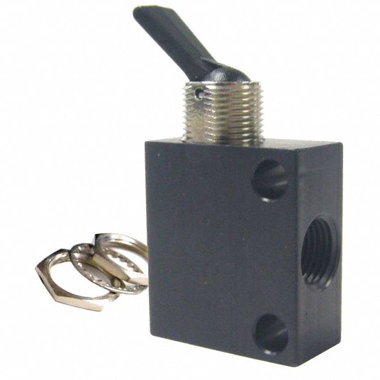 PNEUMADYNE INC, Three-Way, 1/8 in Female NPT, Manual Air Control Valve - 14F284|C040103 - Grainger