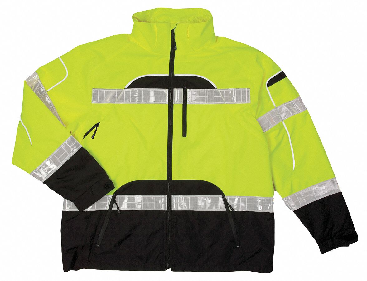 KISHIGO Rain Jacket, Reflective Piping: Horizontal, ANSI Class 3, 2XL ...