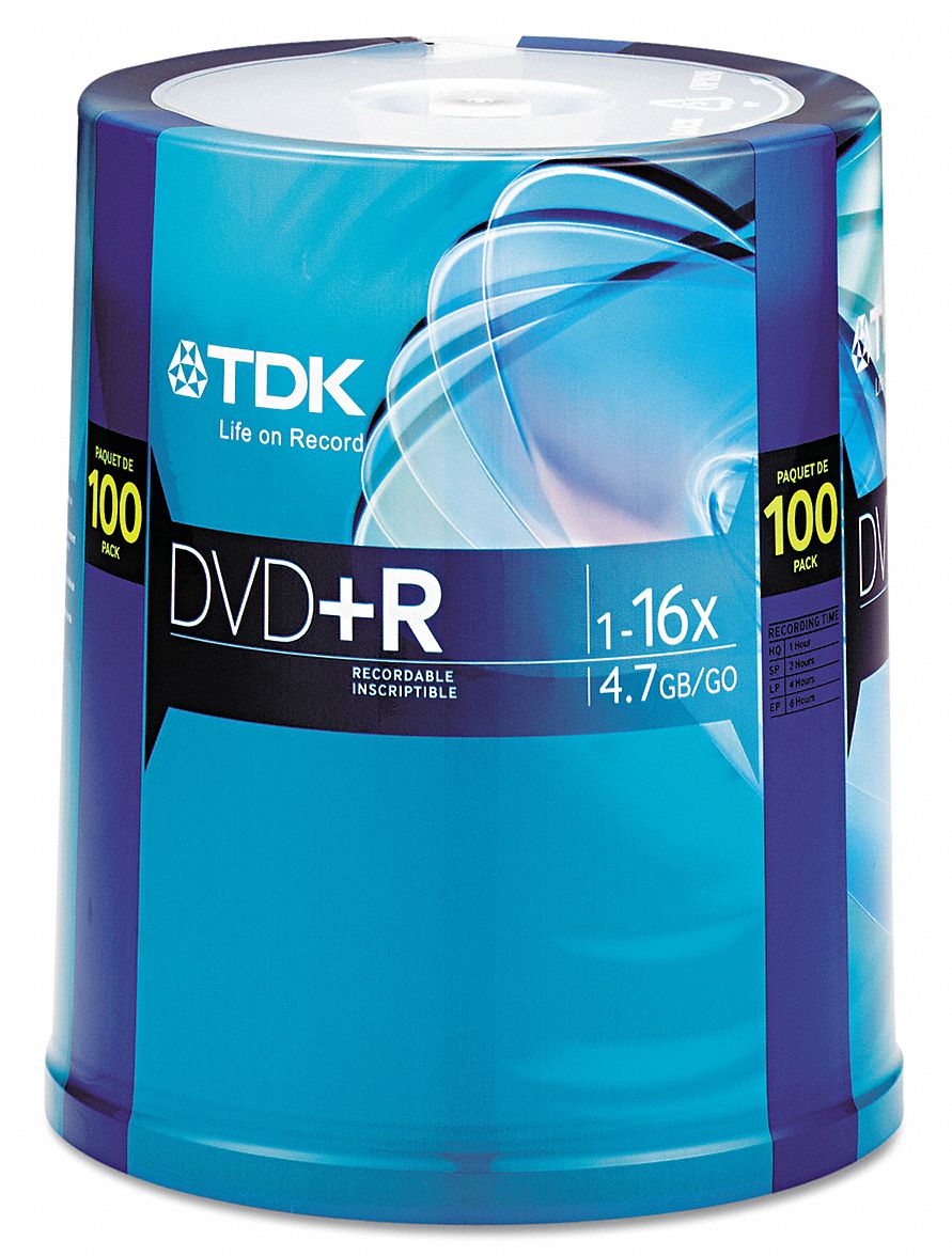 DVD+R Disc, 4.70 GB Capacity, 16x Speed - Grainger