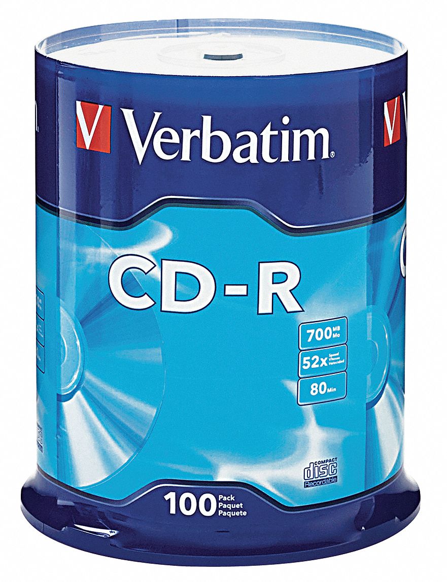 VERBATIM, Write Once, Silver, CD-R Disc - 14F821|VER94554 - Grainger