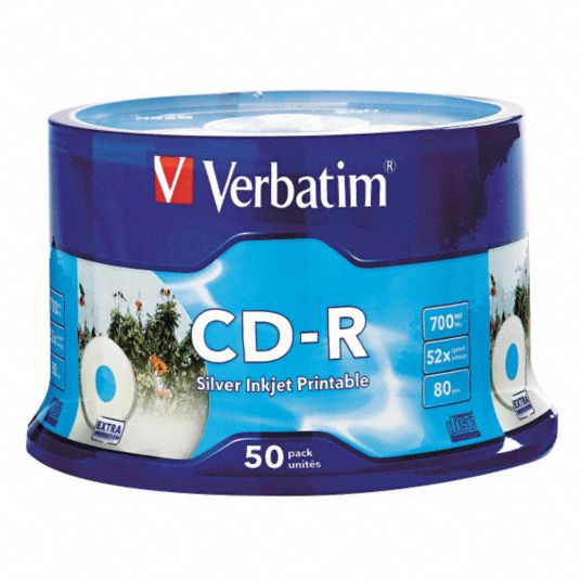 VERBATIM, Write Once, Silver, CD-R Disc - 14F832|VER94892 - Grainger