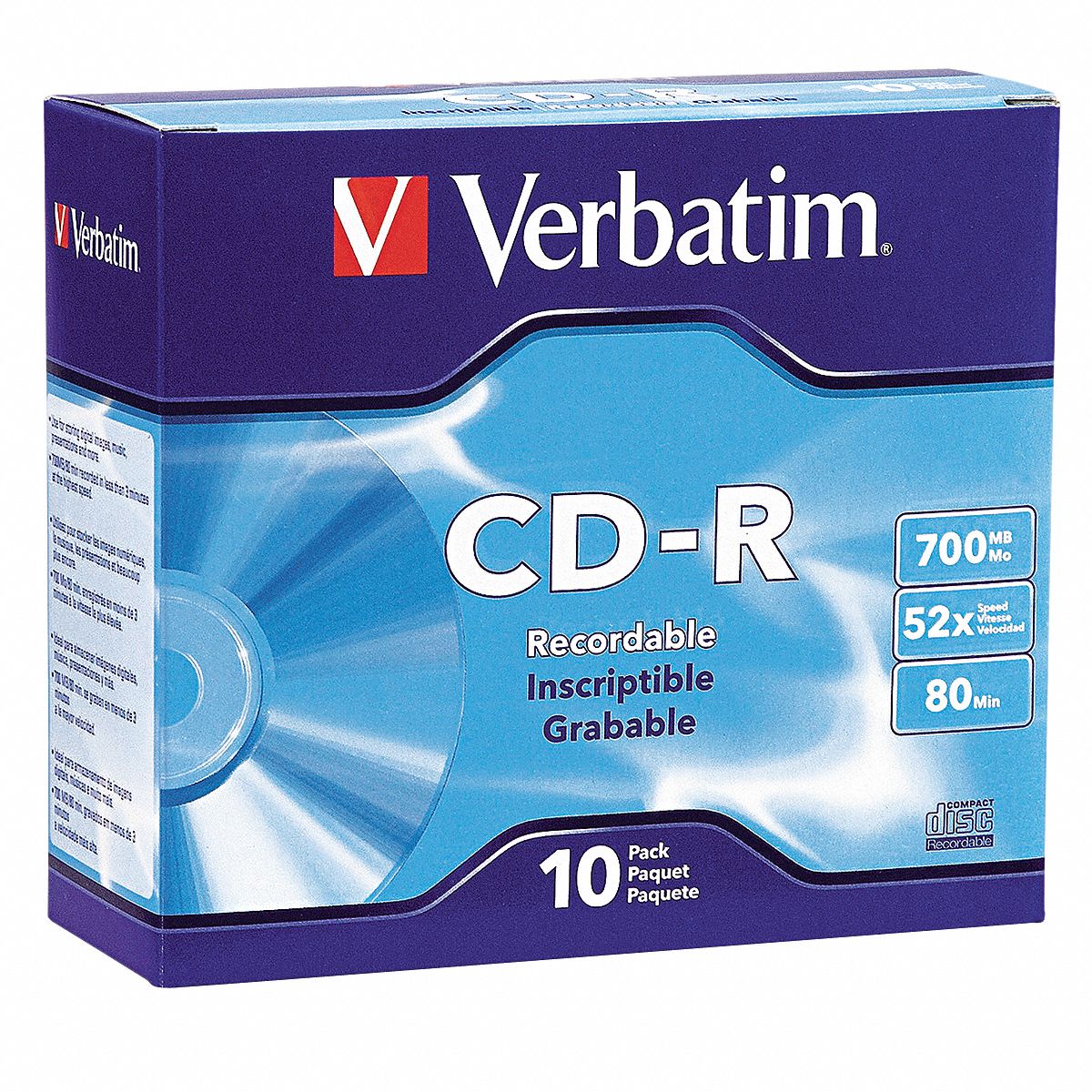 VERBATIM, Write Once, Silver, CD-R Disc - 14F837|VER94935 - Grainger