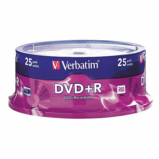 VERBATIM, Write Once, Silver, DVD-R Disc - 14F843|VER95033 - Grainger VERBATIM, Write Once, Silver, DVD-R Disc - 14F843|VER95033 - Grainger