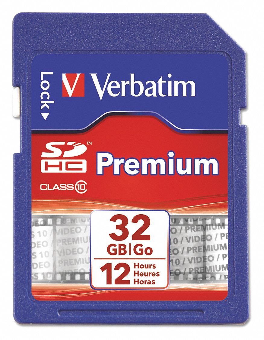 Premium SDHC Memory Card, 32 GB - Grainger