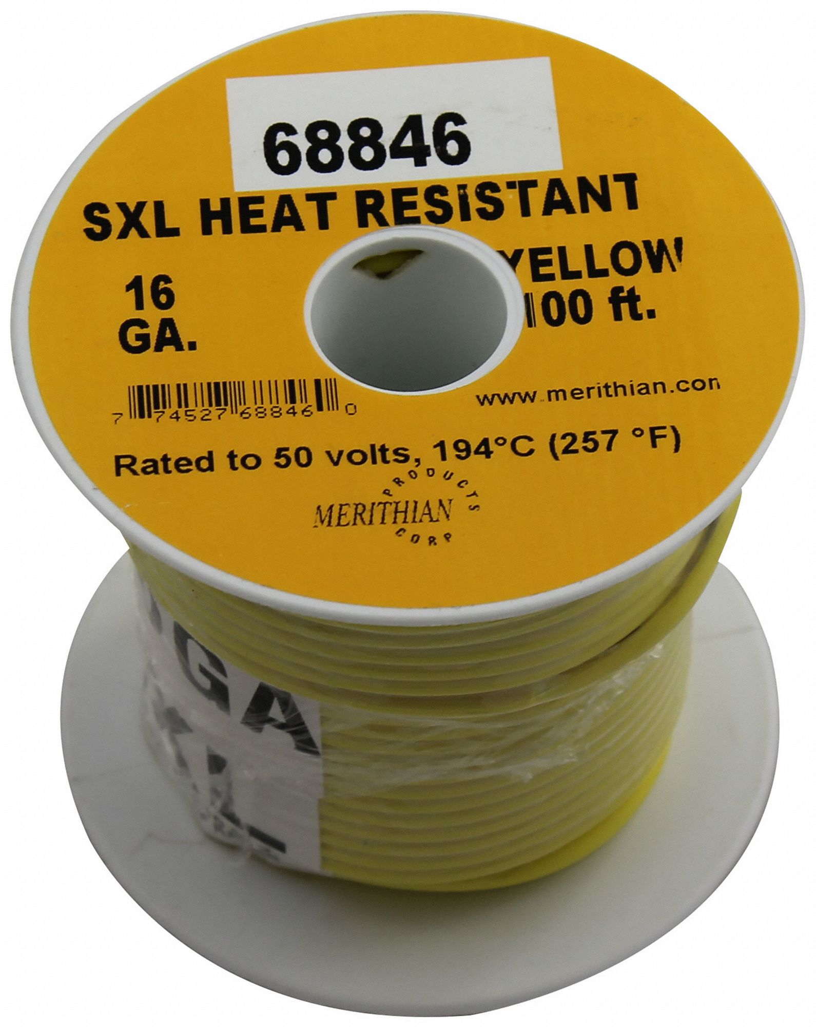 MERITHIAN SXL WIRE, YELLOW, 16 GA, 100 FT SPOOL - Automotive Wire and ...