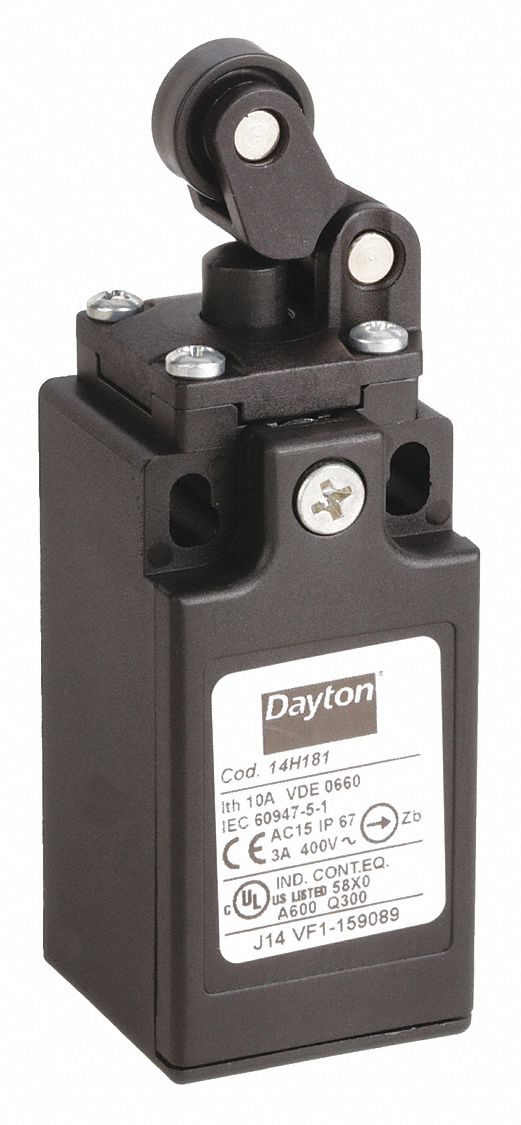 DAYTON, Roller Arm Plunger, Non-Metallic, Limit Switch - 14H181|14H181 ...
