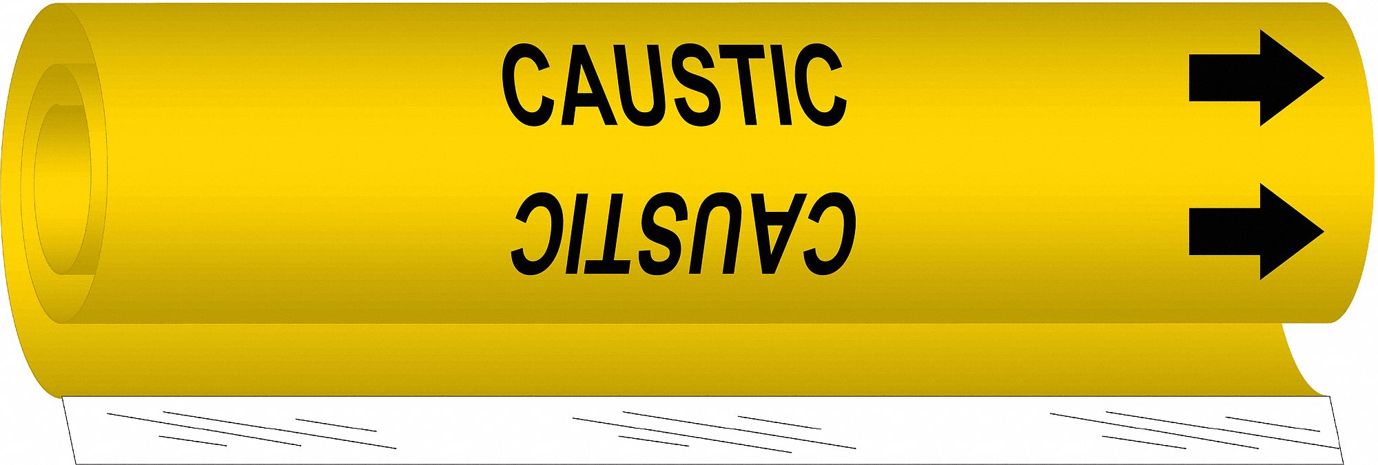 Caustic, Yellow, Pipe Marker - 14H771|5643-II - Grainger