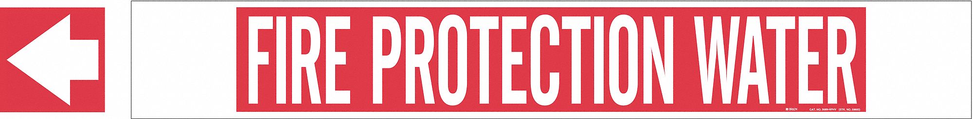 Fire Protection Water, Red, Pipe Marker - 14H845|5689-HPHV - Grainger