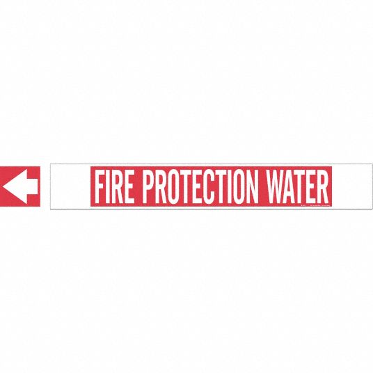Fire Protection Water, Red, Pipe Marker - 14H845|5689-HPHV - Grainger