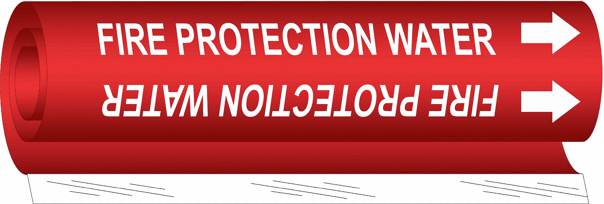 Fire Protection Water, Red, Pipe Marker - 14H846|5689-I - Grainger