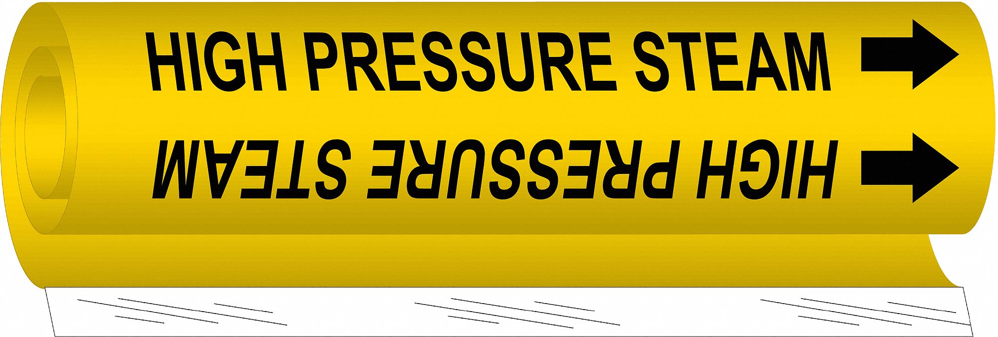 High Pressure Steam, Yellow, Pipe Marker - 14H888|5706-I - Grainger