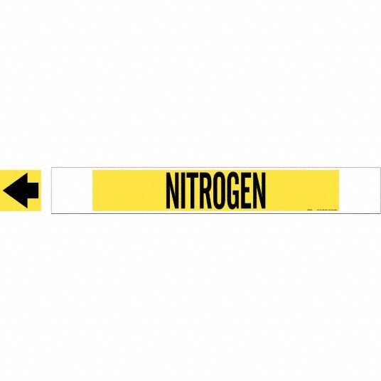 Nitrogen, Yellow, Pipe Marker - 14H935|5729-HPHV - Grainger