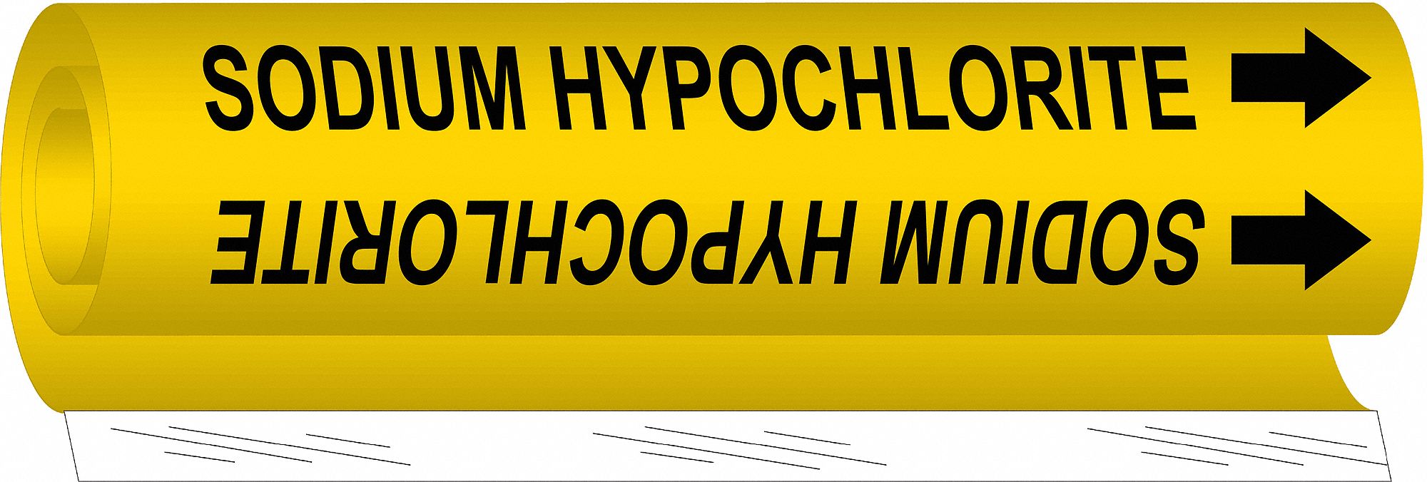 Sodium Hypochlorite, Yellow, Pipe Marker - 14H977|5761-I - Grainger