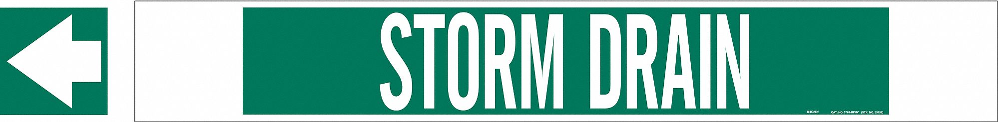 Storm Drain, Green, Pipe Marker - 14H988|5769-HPHV - Grainger