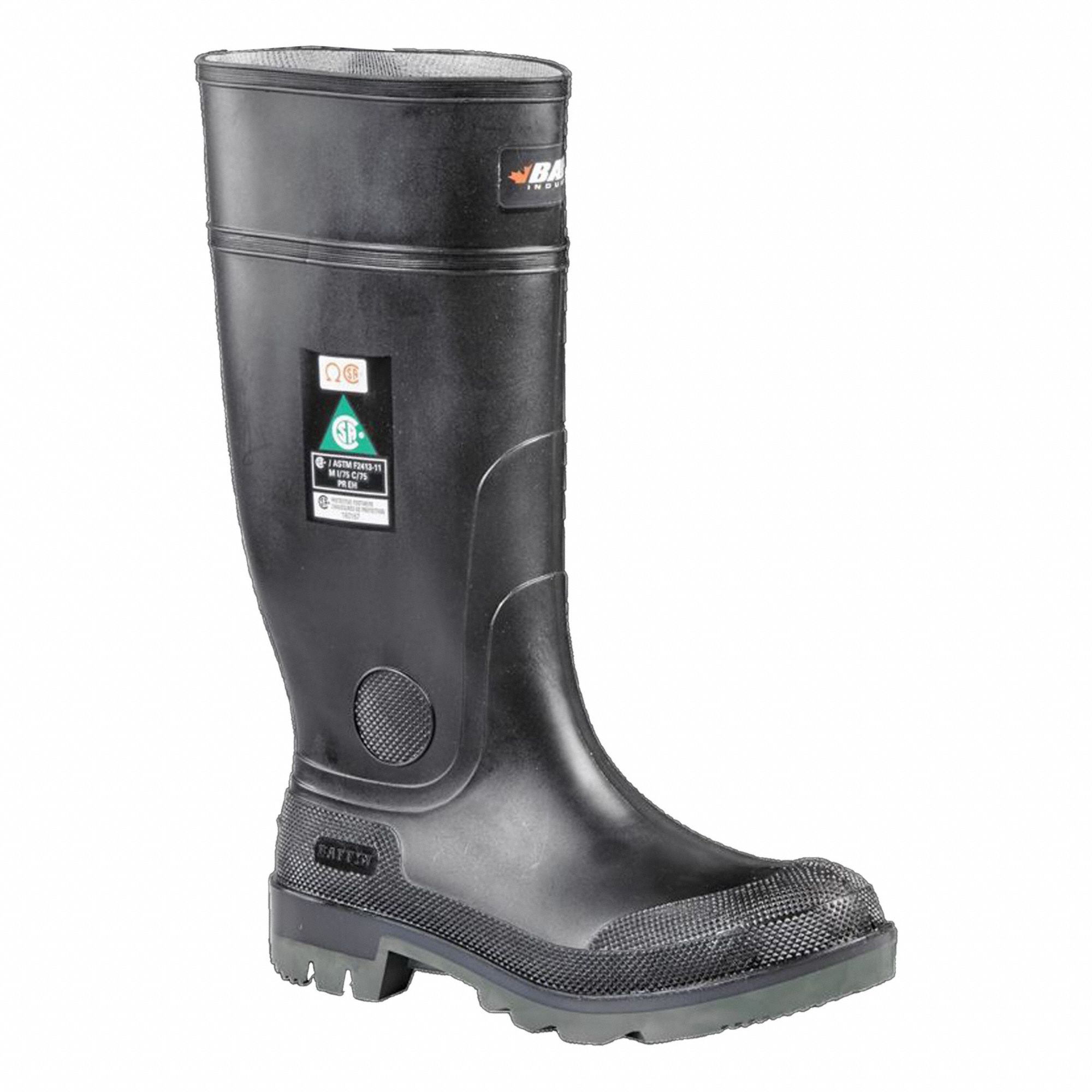 BAFFIN MEN'S BOOTS, SZ 13, RUBBER/PUR, BLK/GRN, CSA/ASTM, 15 IN H ...