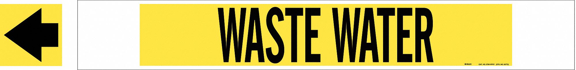 Waste Water, Yellow, Pipe Marker - 14J015|5784-HPHV - Grainger