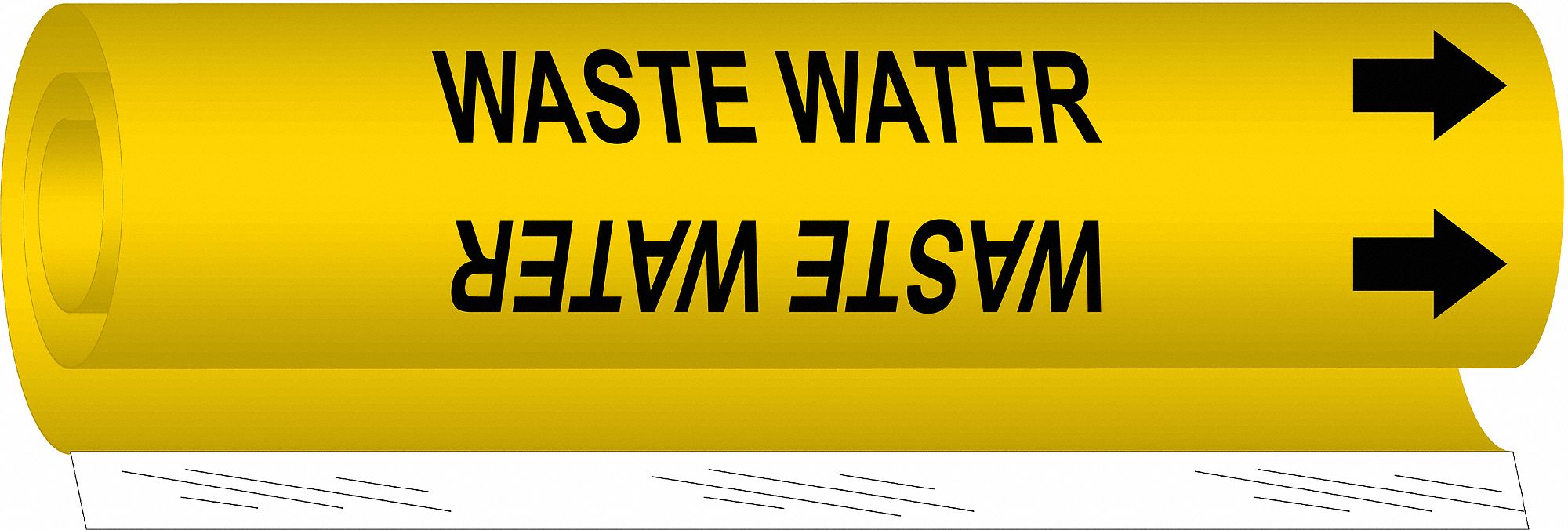 Waste Water, Yellow, Pipe Marker - 14J016|5784-I - Grainger