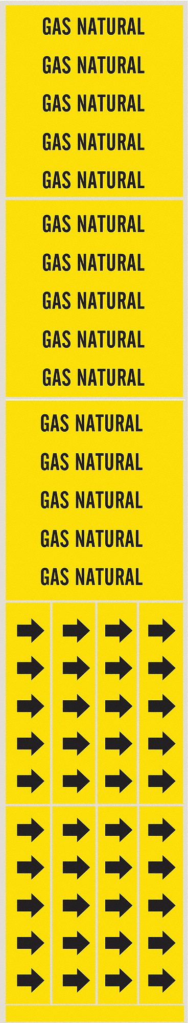 Gas Natural, Yellow, Pipe Marker - 14J063|83601 - Grainger
