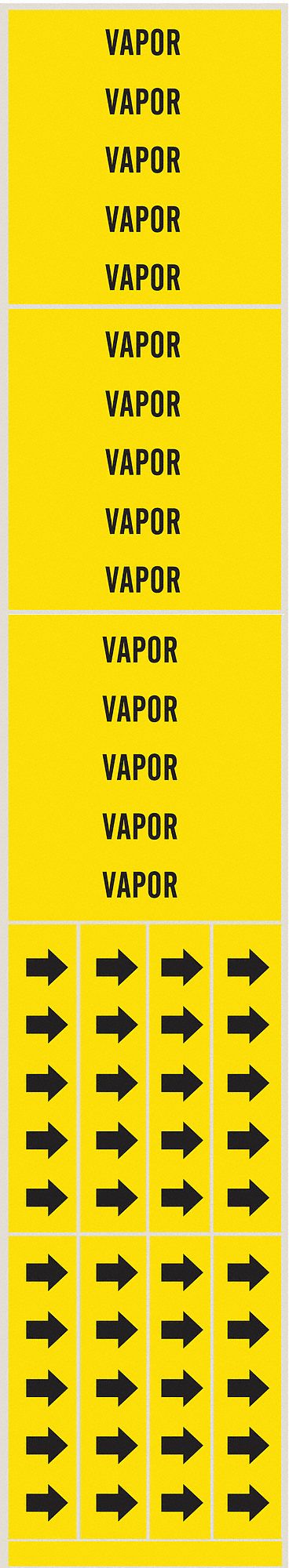 Vapor, Yellow, Pipe Marker - 14J088|83607 - Grainger