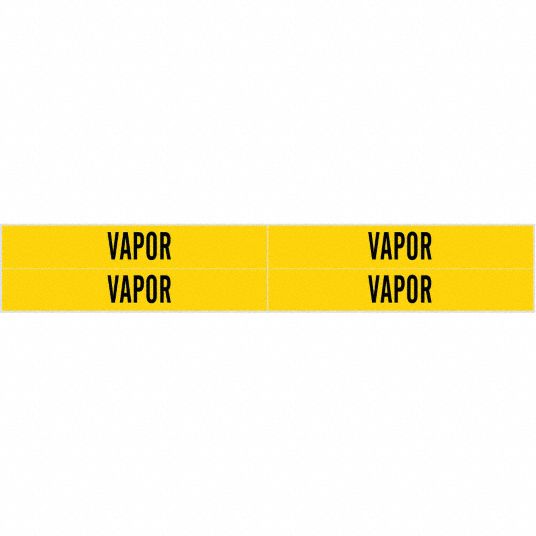 Vapor, Yellow, Pipe Marker - 14J089|83566 - Grainger