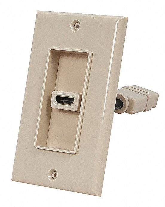 Beige, Audio/Video Wall Plate, Plastic, Number of Gangs 1, HDMI with ...