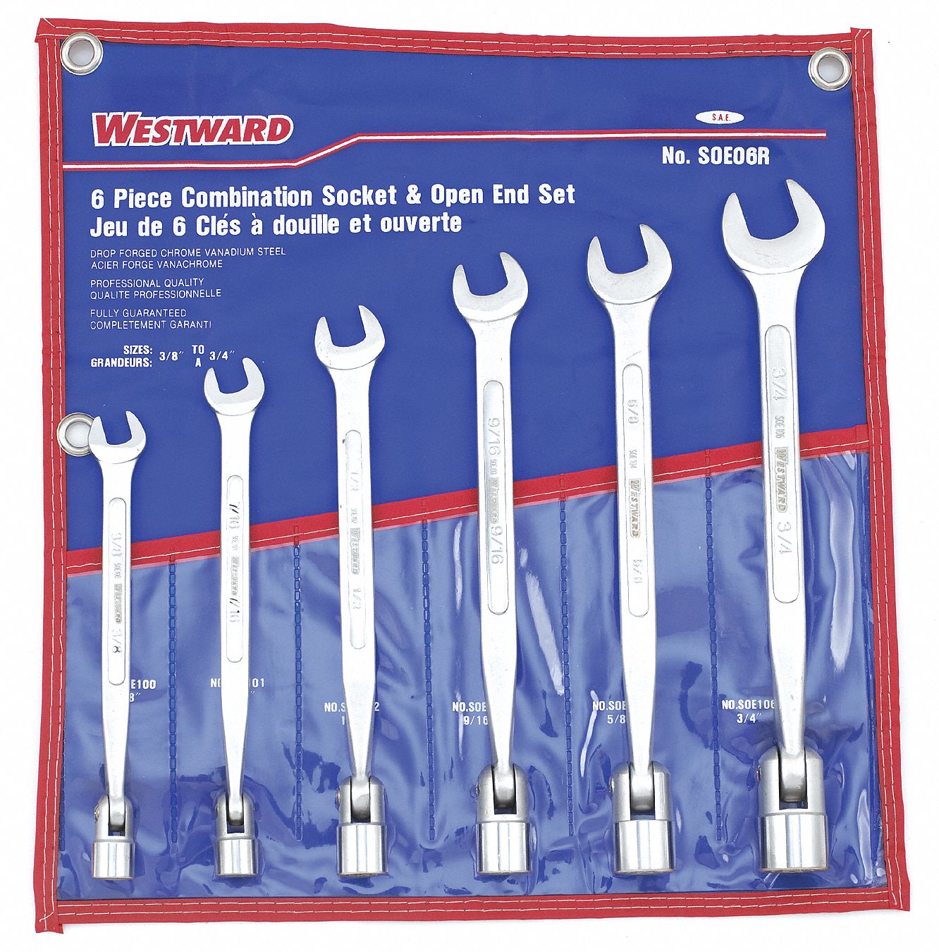WESTWARD WRENCH SET OPEN/SOCKET 6 PCE - Combination Wrench Sets ...