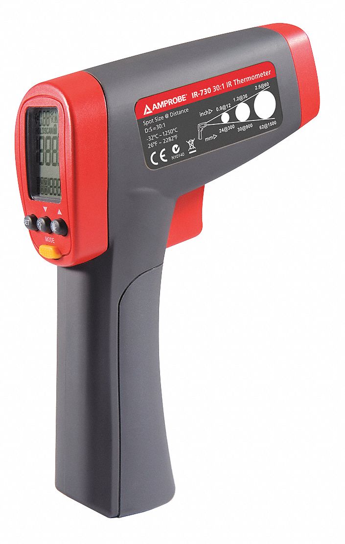 LCD, Infrared Thermometer, Single Dot Laser Sighting - Infrared - Grainger