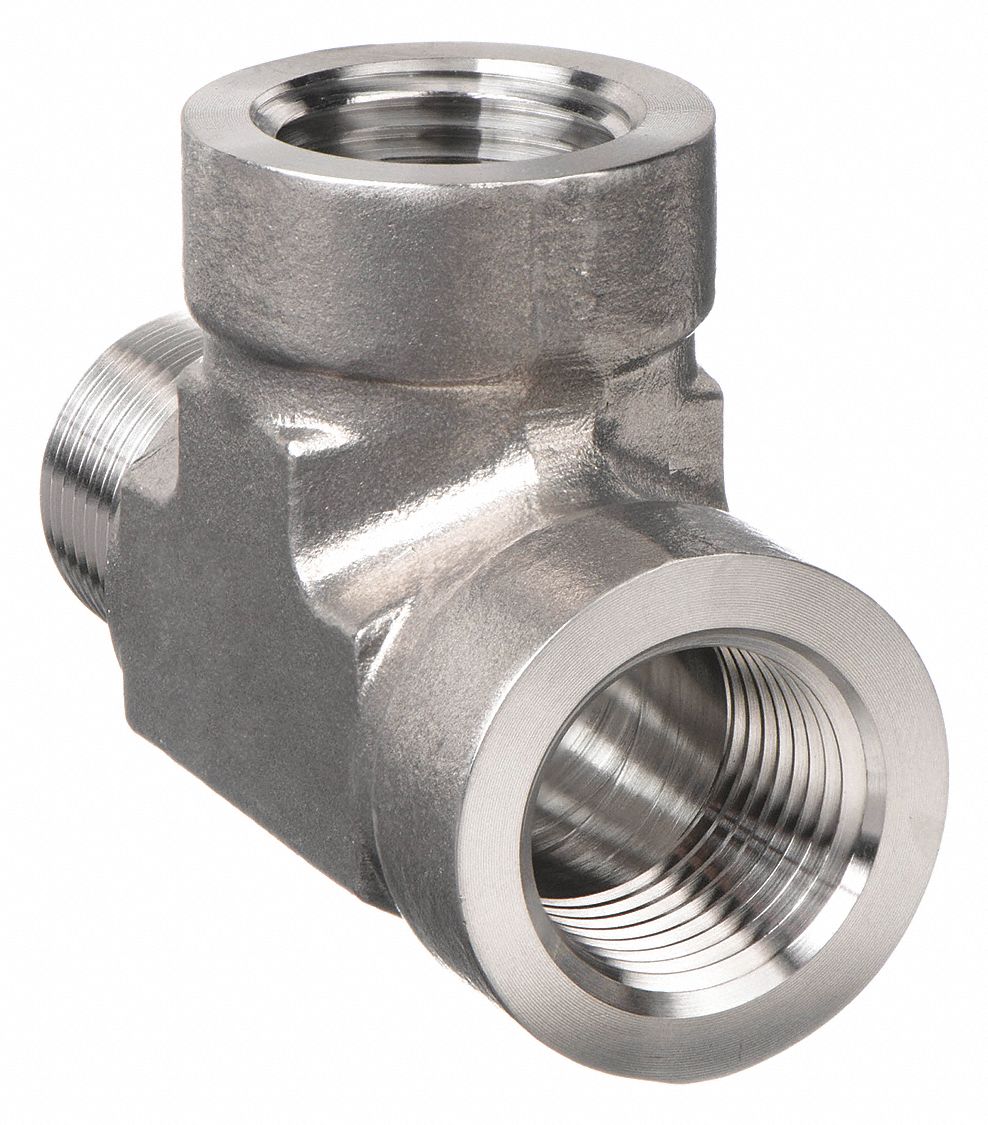 316 Stainless Steel, 1/4 in x 1/4 in x 1/4 in Fitting Pipe Size, Street ...