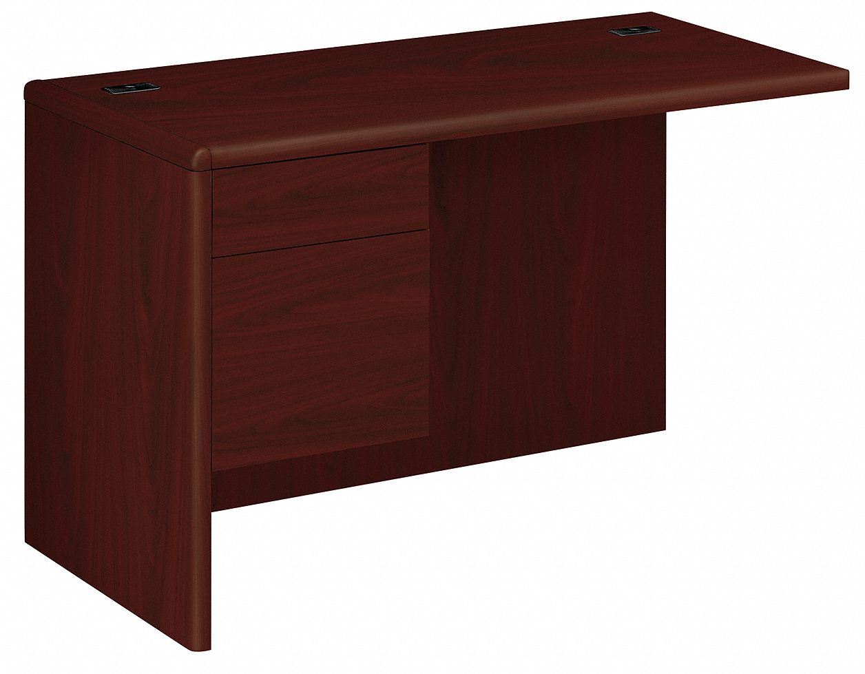 Left Desk Return,48x29.5x24 In,Mahogany - Grainger