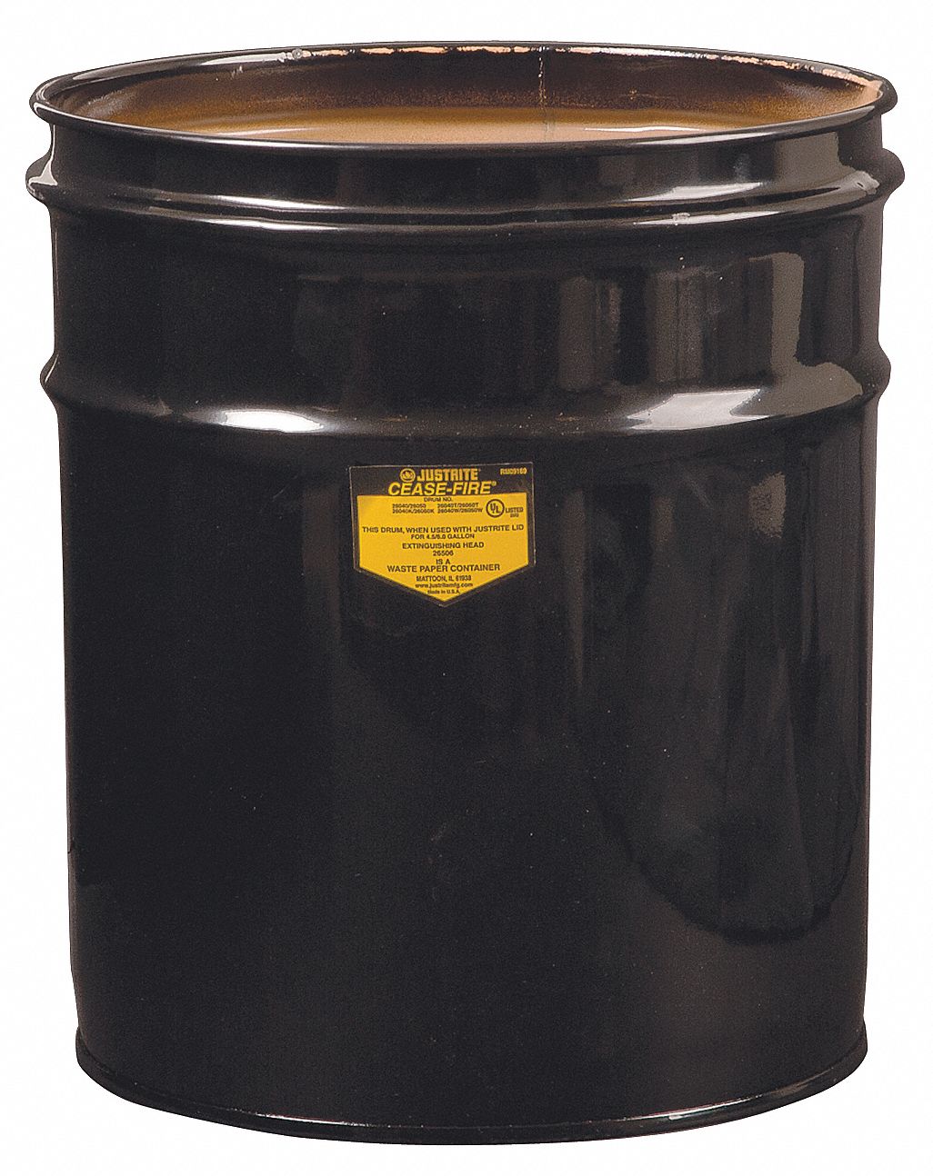 JUSTRITE, Steel, 4 1/2 gal Container Capacity, Trash Can - 14N867 ...