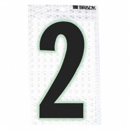 2 in Character Ht, Indoor/Outdoor, Number Label - 14R102|3000-2 - Grainger