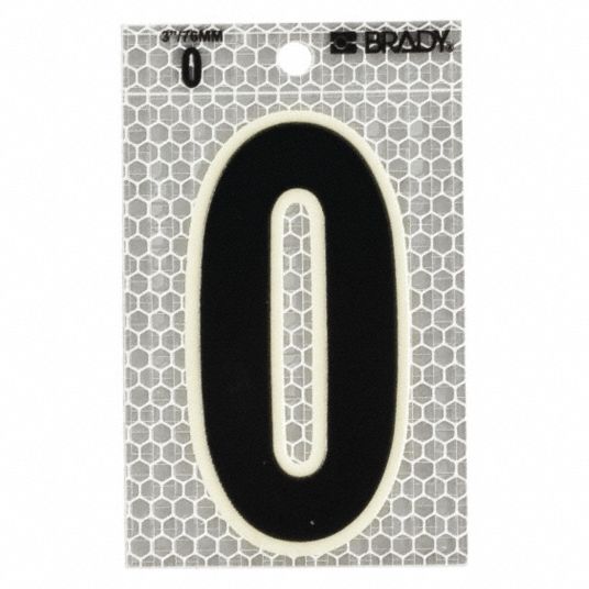 3 in Character Ht, Indoor/Outdoor, Number Label - 14R136|3010-0 - Grainger
