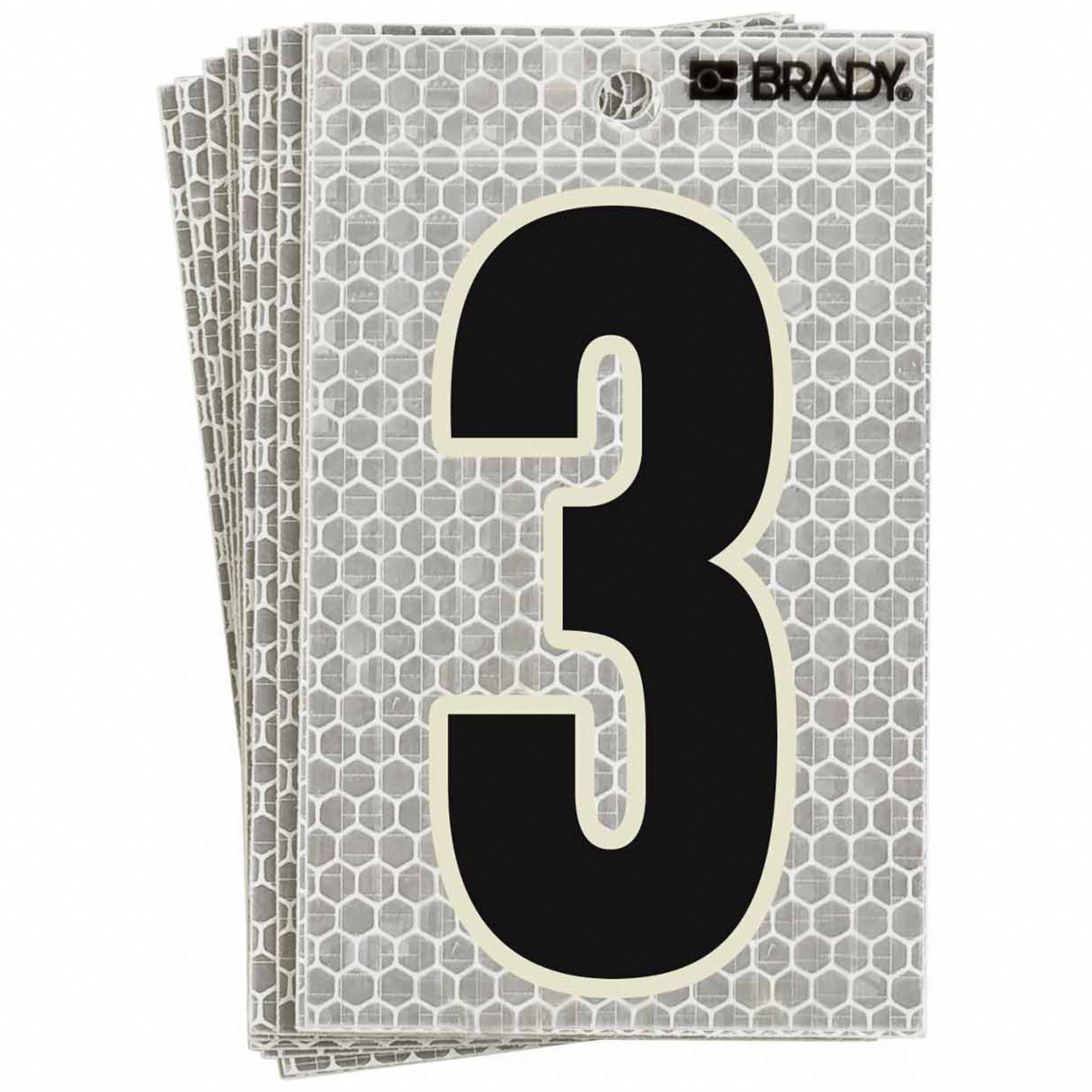 5 in Character Ht, Indoor/Outdoor, Number Label - 14R175|3020-3 - Grainger