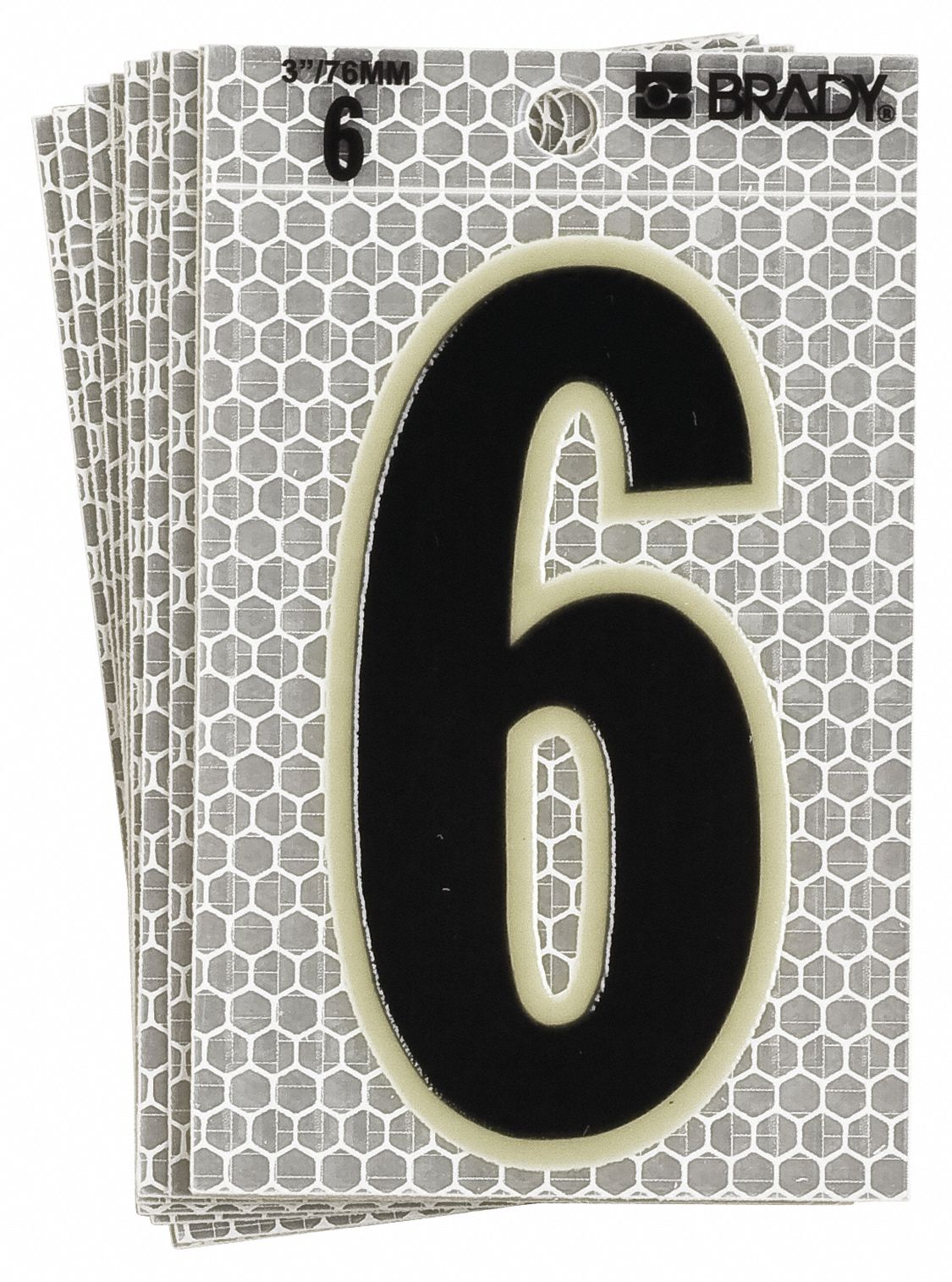 3 in Character Ht, Indoor/Outdoor, Number Label - 14R142|3010-6 - Grainger