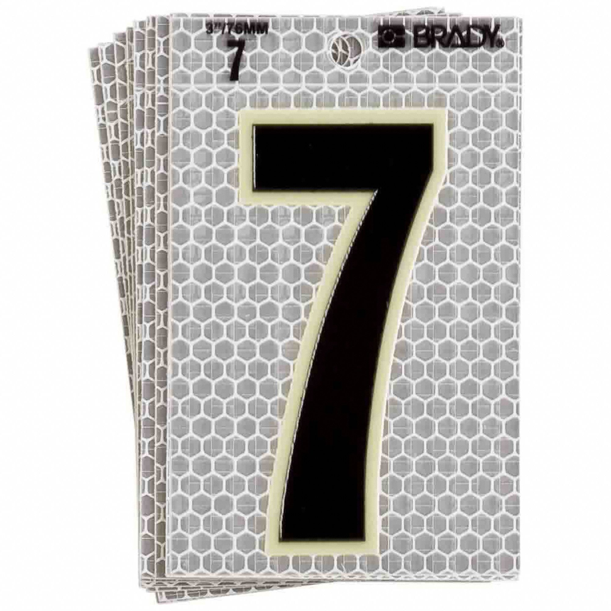 5 in Character Ht, Indoor/Outdoor, Number Label - 14R179|3020-7 - Grainger
