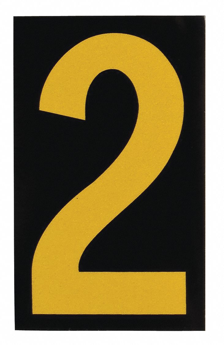 2 1/2 in Character Ht, Indoor/Outdoor, Number Label - 14R211|5000-2 ...