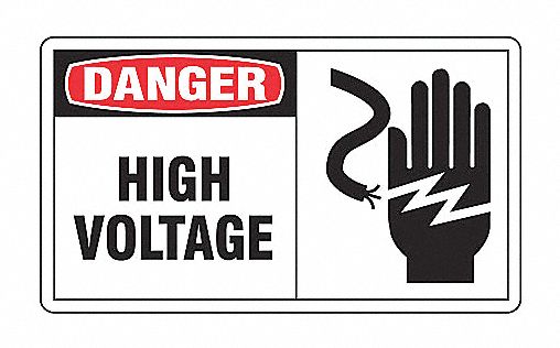 ACCUFORM SIGNS SAFETY LABEL,HIGH VOLTAGE,3-1/2"X5",PK5 - Safety ...