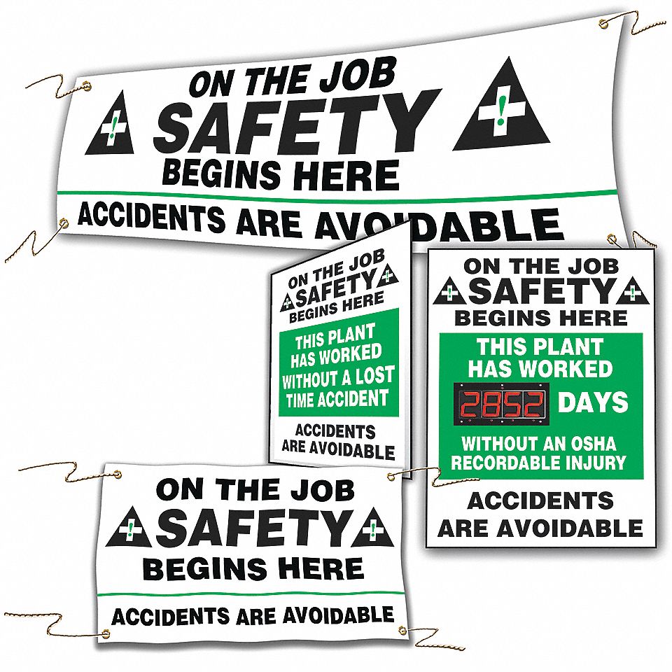 ACCUFORM SIGNS SIGN ON THE JOB SAFETY BEGINS HERE - Safety Scoreboards ...