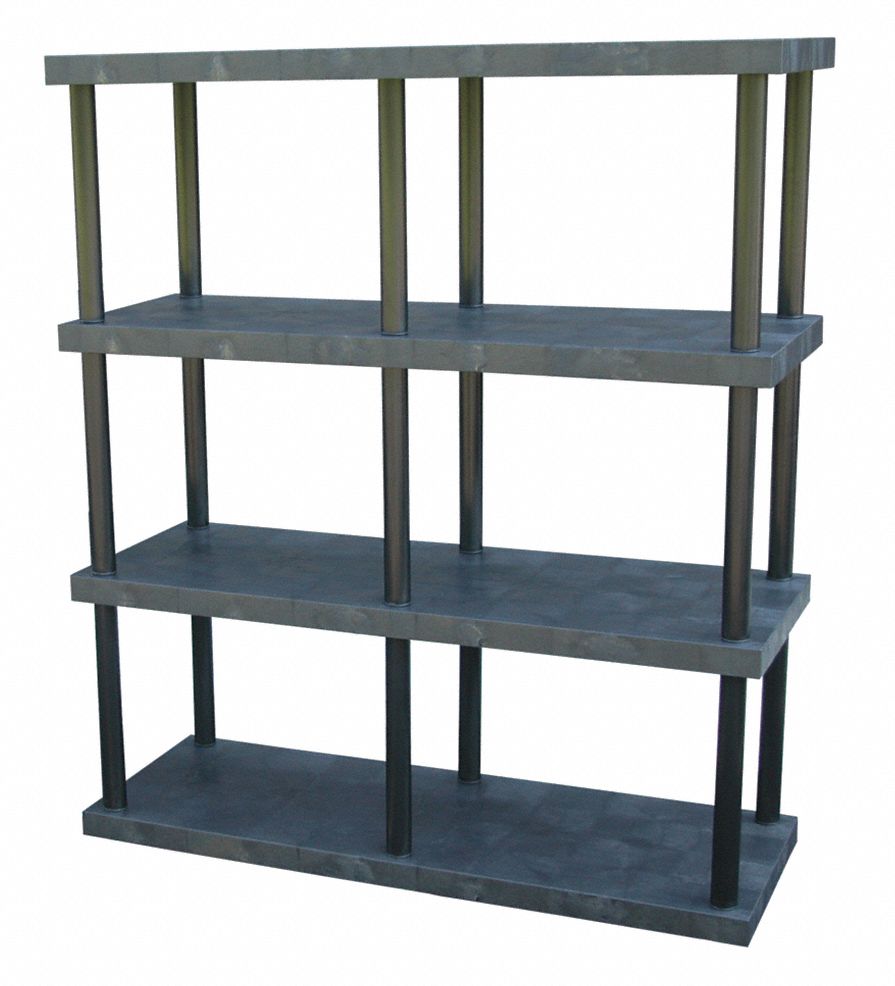 STRUCTURAL PLASTICS, 66 in x 24 in, 75 in Overall Ht, Plastic Shelving ...
