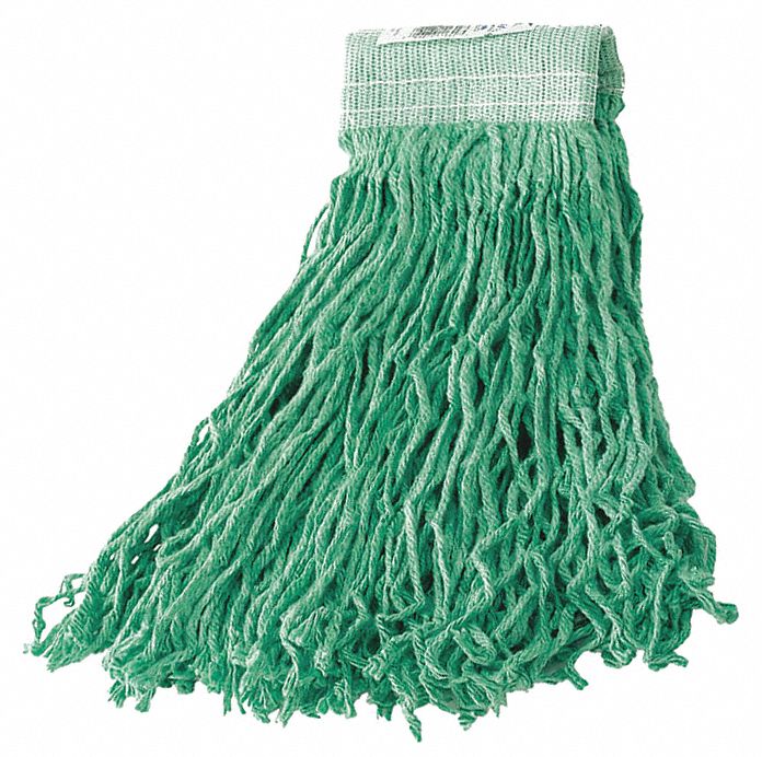 Clamp Synthetic String Wet Mop Head, Green - Grainger
