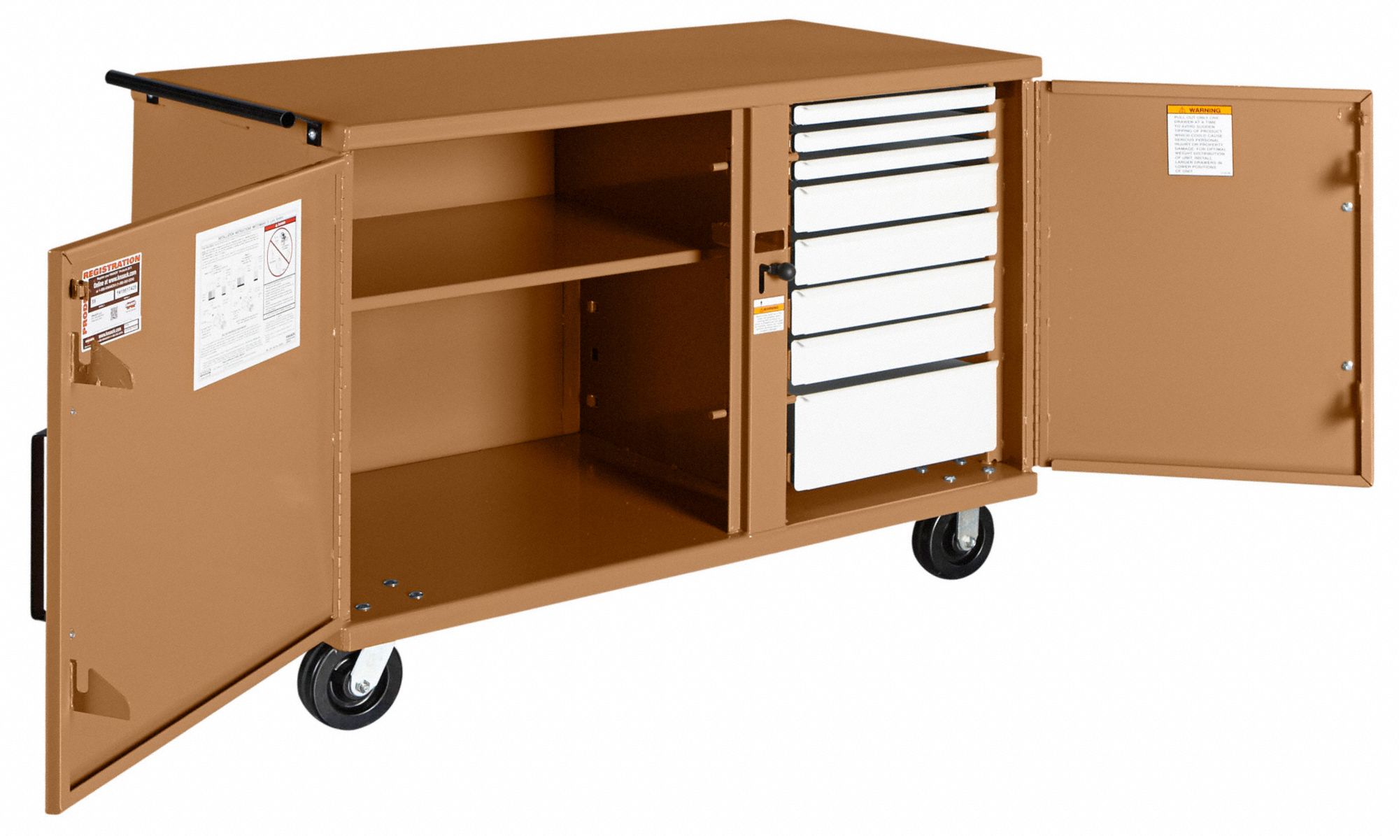 KNAACK Cabinet Workbench: 54 1/4 in Wd, 26 in Dp, 37 3/8 in Ht, Steel ...