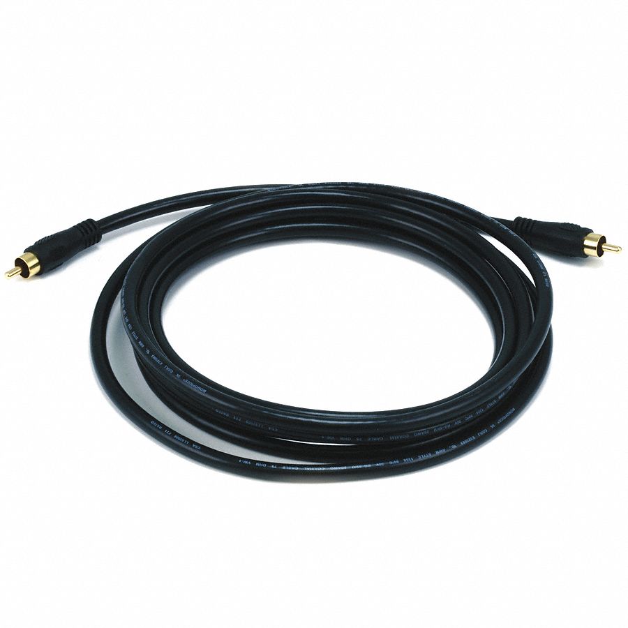 Audio/Video Cable, Black, Length 10 ft, PVC Jacket Material, Connector ...
