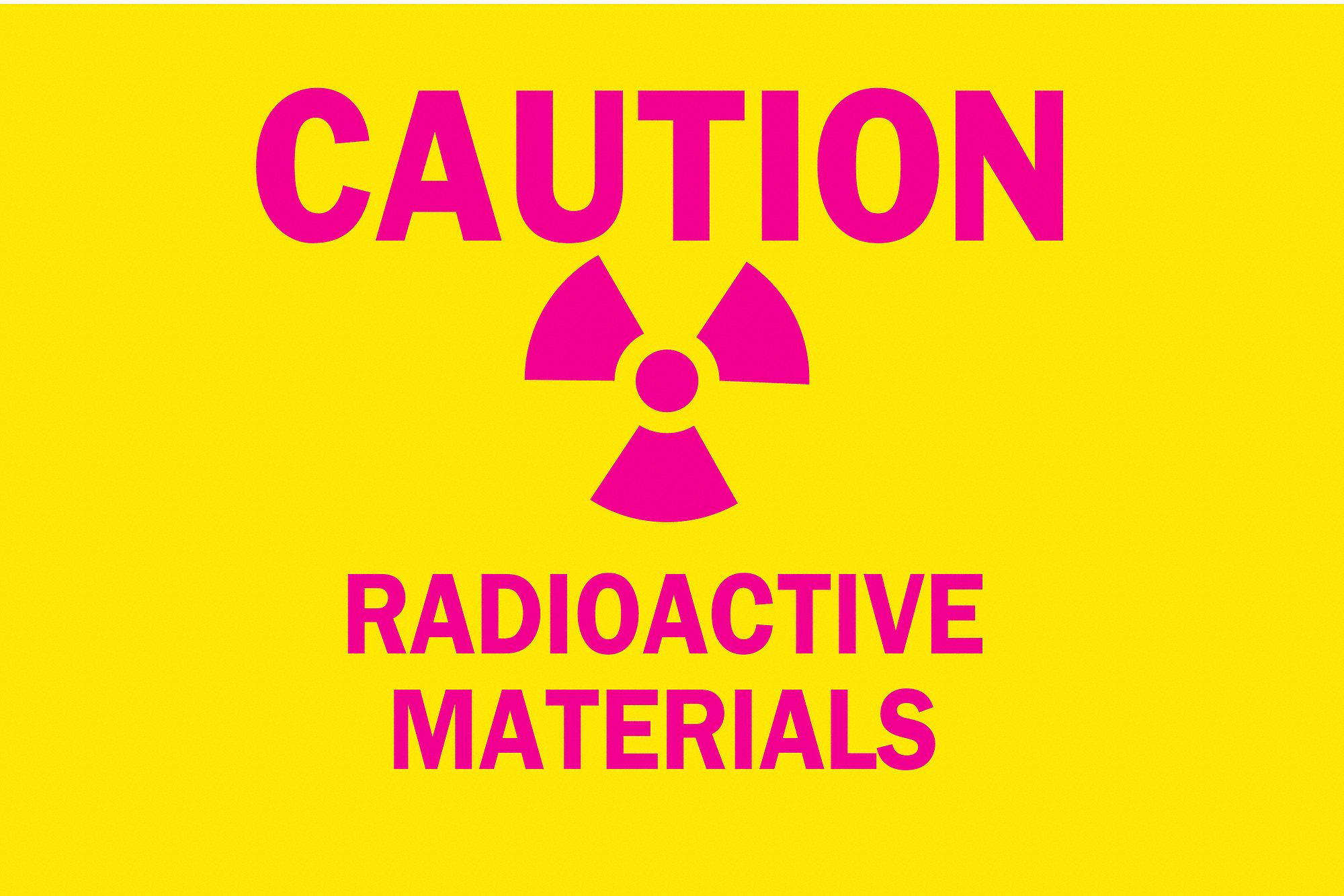 BRADY CAUTION RADIATION SIGN,7 X 10IN,PINK/YEL - 31446 - BDY25284 ...