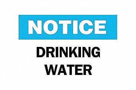 BRADY SIGN DRINKING WATER - Notice Signs - BDY41348 | 41348 - Grainger ...