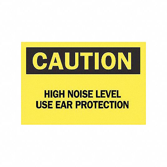 Caution Sign, High Noise Level Use Ear Protection, Header Caution ...