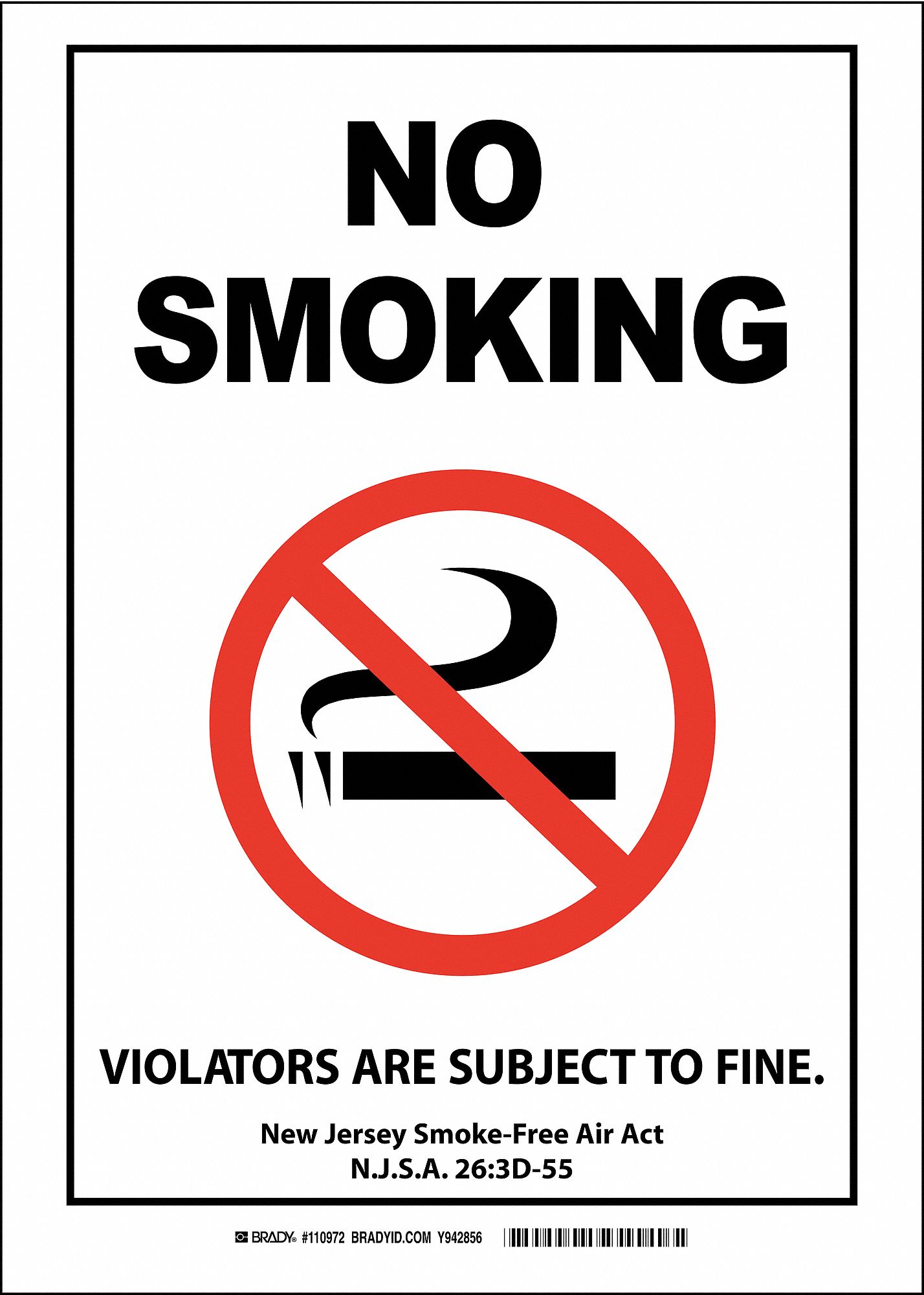 Fiberglass, With Mounting Holes Sign Mounting, No Smoking Sign - 14Z411 ...