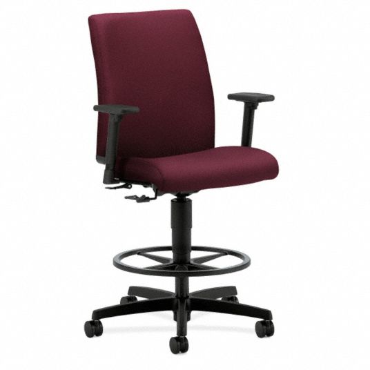 Task Chair, Task Chair, Red, Fabric, 24 in to 33 in Nominal Seat Height ...