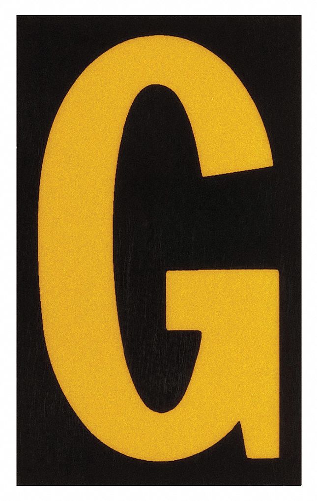 BRADY LETTER REFL YEL/BLK G SS 1-7/8X1-3 - 10795 - BDY5890G | 5890-G à ...