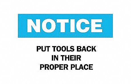 BRADY SIGN PUT TOOLS BACK IN THEIR PROPER - 25599 - BDY41372 | 41372 ...